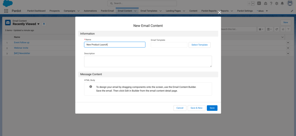 How to Send an Email in Pardot: A Recipe - Pardot School / Marketing ...