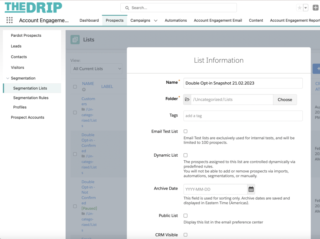 How to Generate Dynamic List Snapshots in Account Engagement (Pardot ...