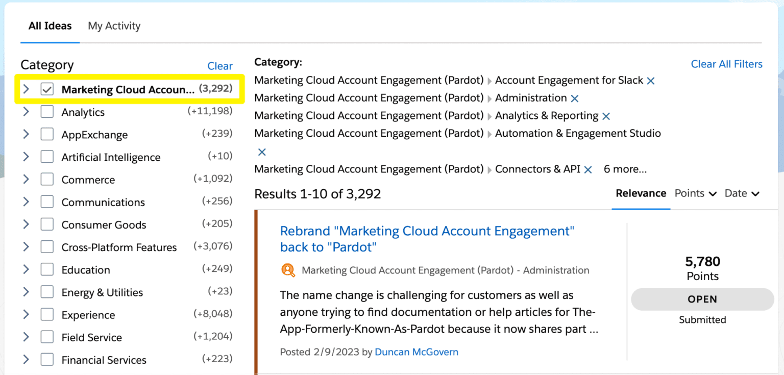 5 Account Engagement (Pardot) Feature Ideas to Vote for in 2024 ...