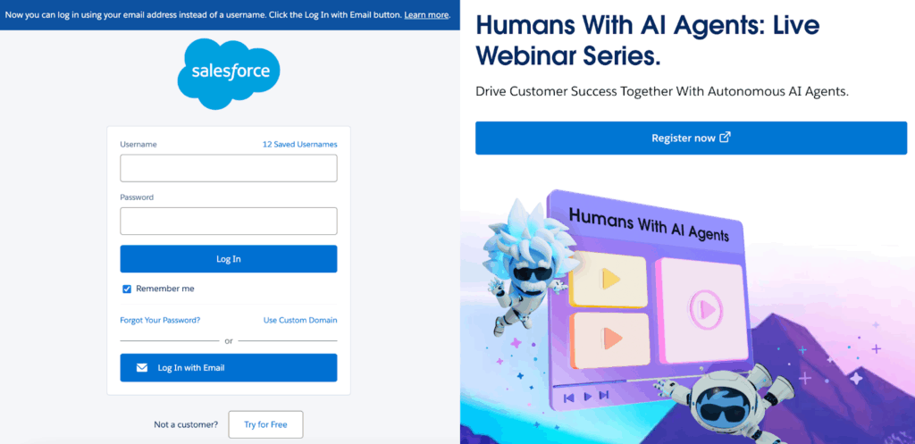 New Salesforce Login Option: Use Your Email Address Instead of Username ...